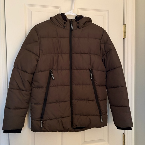 Primark | Jackets & Coats | Primark Kids Dark Brown Puffer Hooded ...